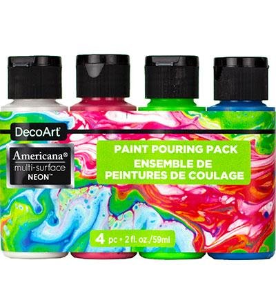 Akriliniai dažai DecoArt Neon 4x59ml - Ornamentai